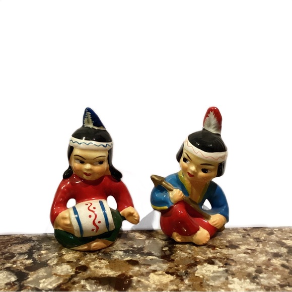 Vintage | Dining | Indigenous Native American Indian Couple Salt Pepper ...